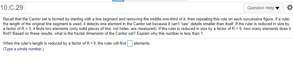Solved 10.C.29 Question Help Recall that the Cantor set is | Chegg.com