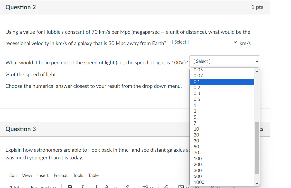 Solved Using a value for Hubble's constant of 70 km/s per | Chegg.com