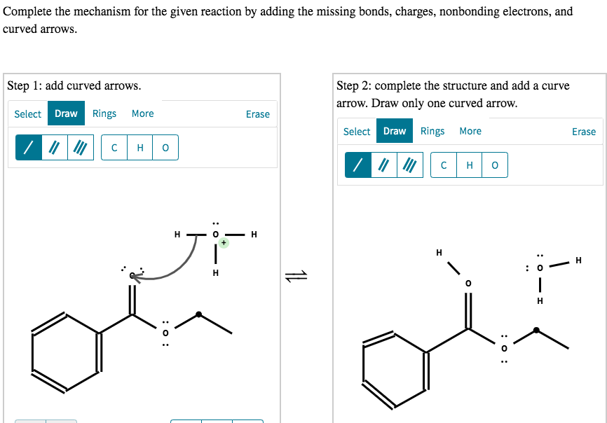 Solved Complete the mechanism for the given reaction by | Chegg.com