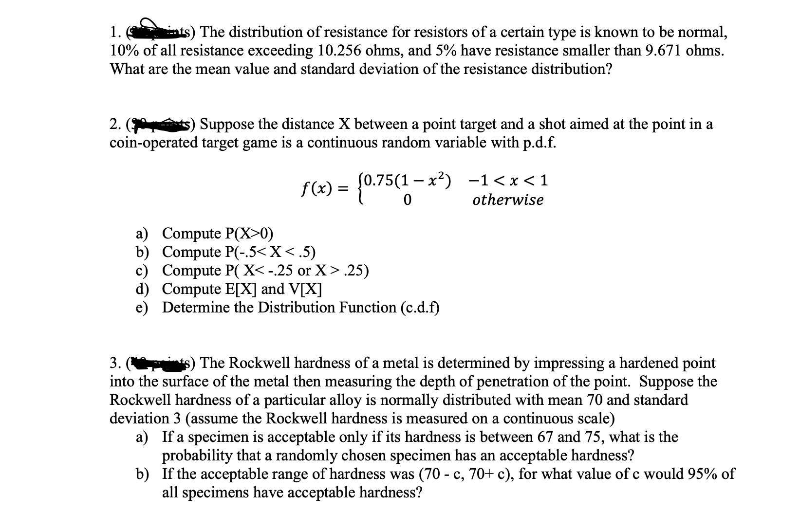 Solved (2.nts) ﻿The distribution of resistance for resistors | Chegg.com