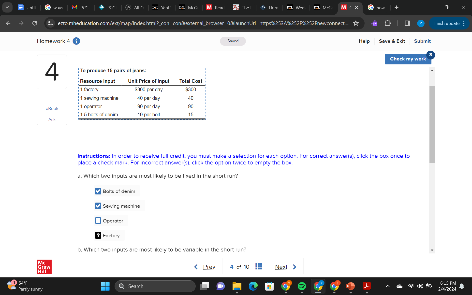 Solved Homework 4 ﻿iSavedHelpSave & ExitSubmit\table[[,To | Chegg.com
