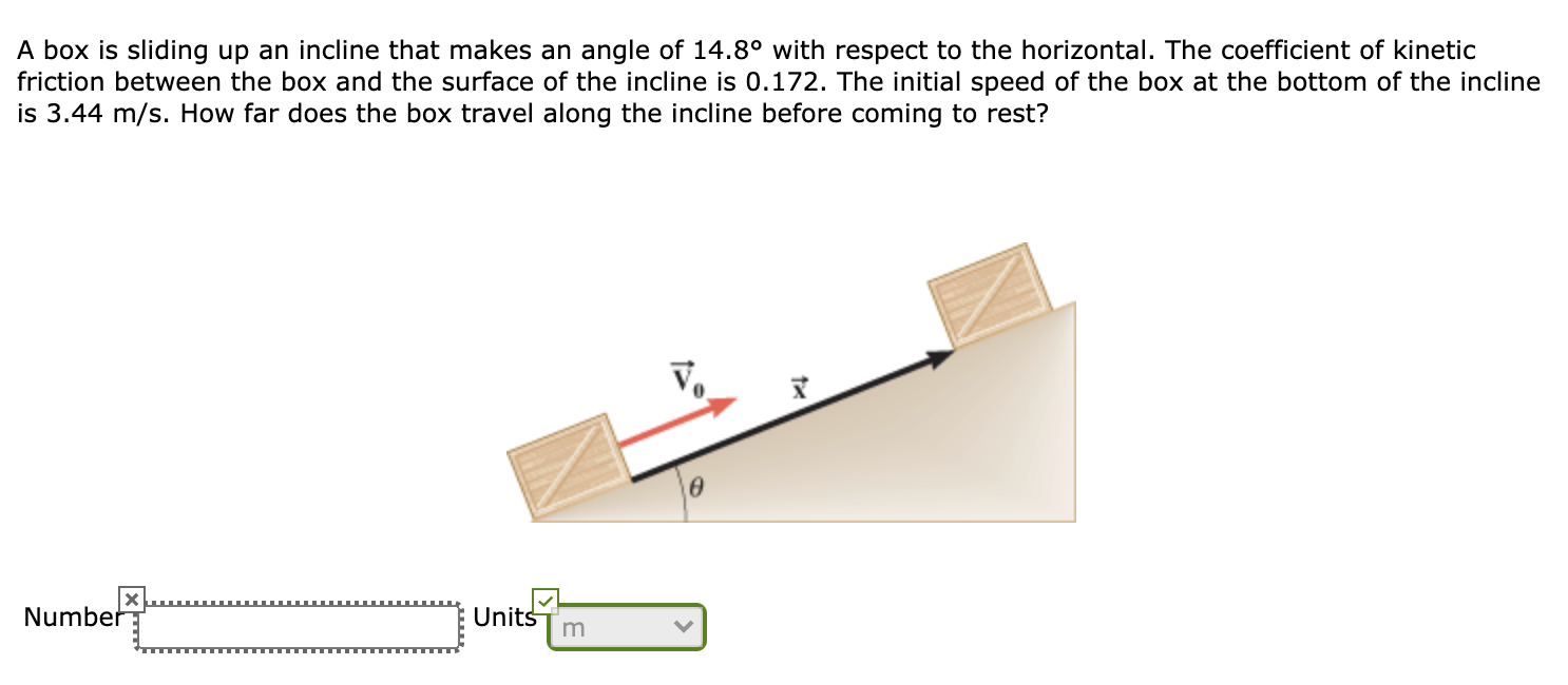 Solved A box is sliding up an incline that makes an angle of | Chegg.com