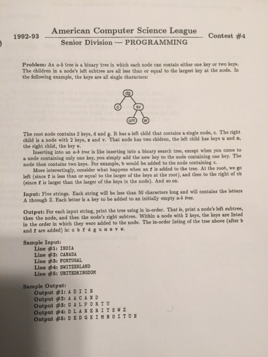 Solved American Computer Science League Senior | Chegg.com