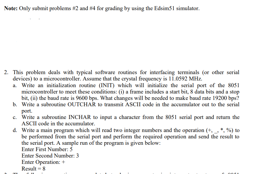 Solved Note: Only submit problems #2 and #4 for grading by | Chegg.com