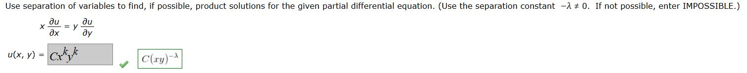 Solved Use separation of variables to find, if possible, | Chegg.com