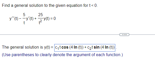 Solved Find a general solution to the given equation for | Chegg.com