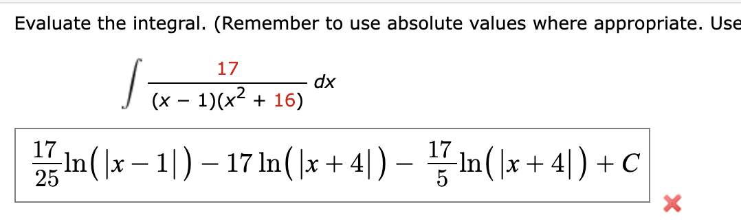 Solved Evaluate the integral. (Remember to use absolute | Chegg.com