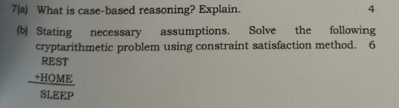 Solved 7(a) What is case-based reasoning? Explain. 4 (b) | Chegg.com