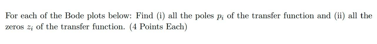 Solved For each of the Bode plots below: Find (i) all the | Chegg.com