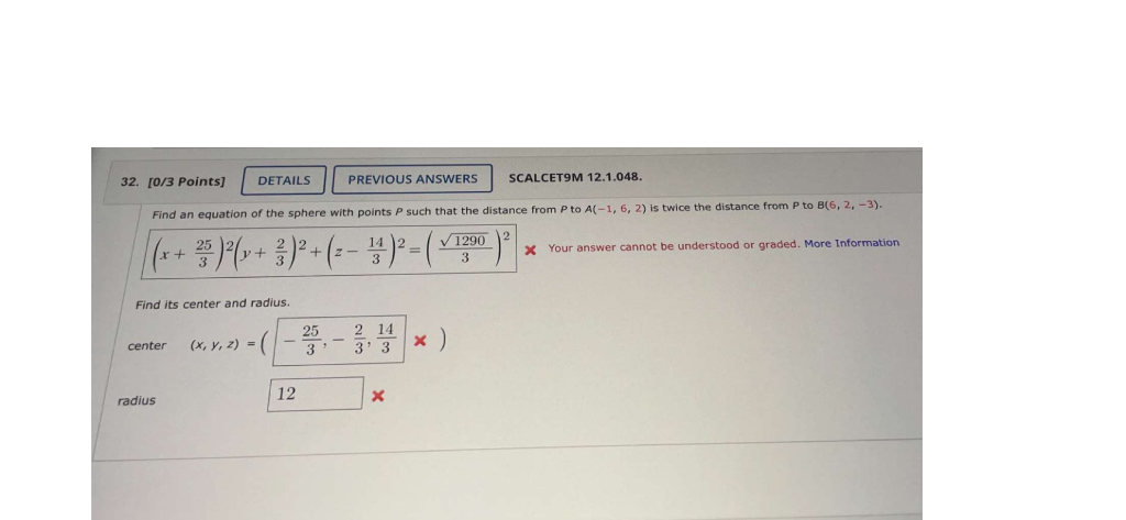 Solved Find an equation of the sphere with points P such | Chegg.com