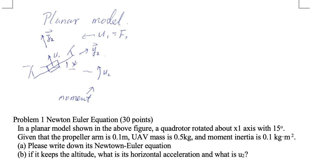 Solved Problem 1 ﻿Newton Euler Equation (30 ﻿points)In a | Chegg.com