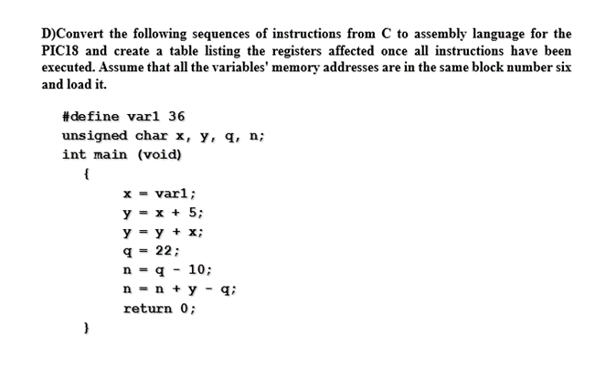 Solved D) Convert the following sequences of instructions | Chegg.com