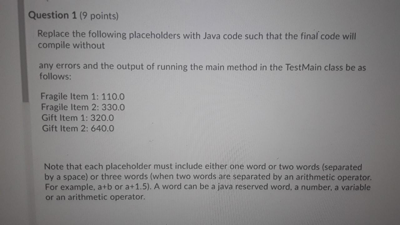 Solved Question 1 (9 points) Replace the following | Chegg.com