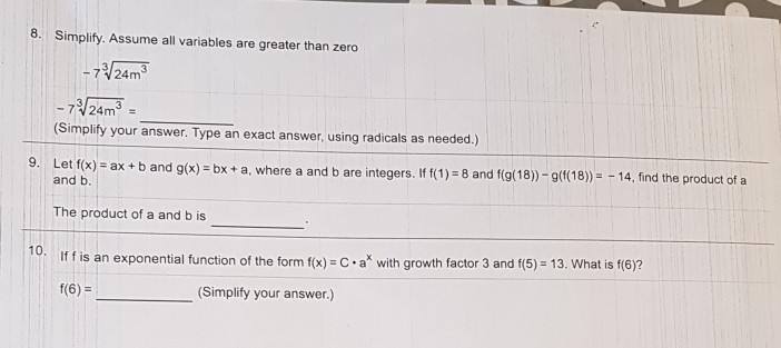 Solved 8. Simplify. Assume all variables are greater than | Chegg.com