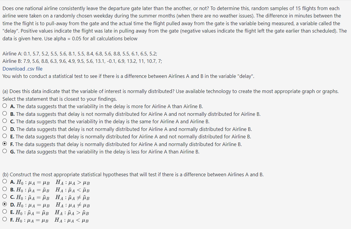 Solved (c) Find the value of the test statistic for this | Chegg.com