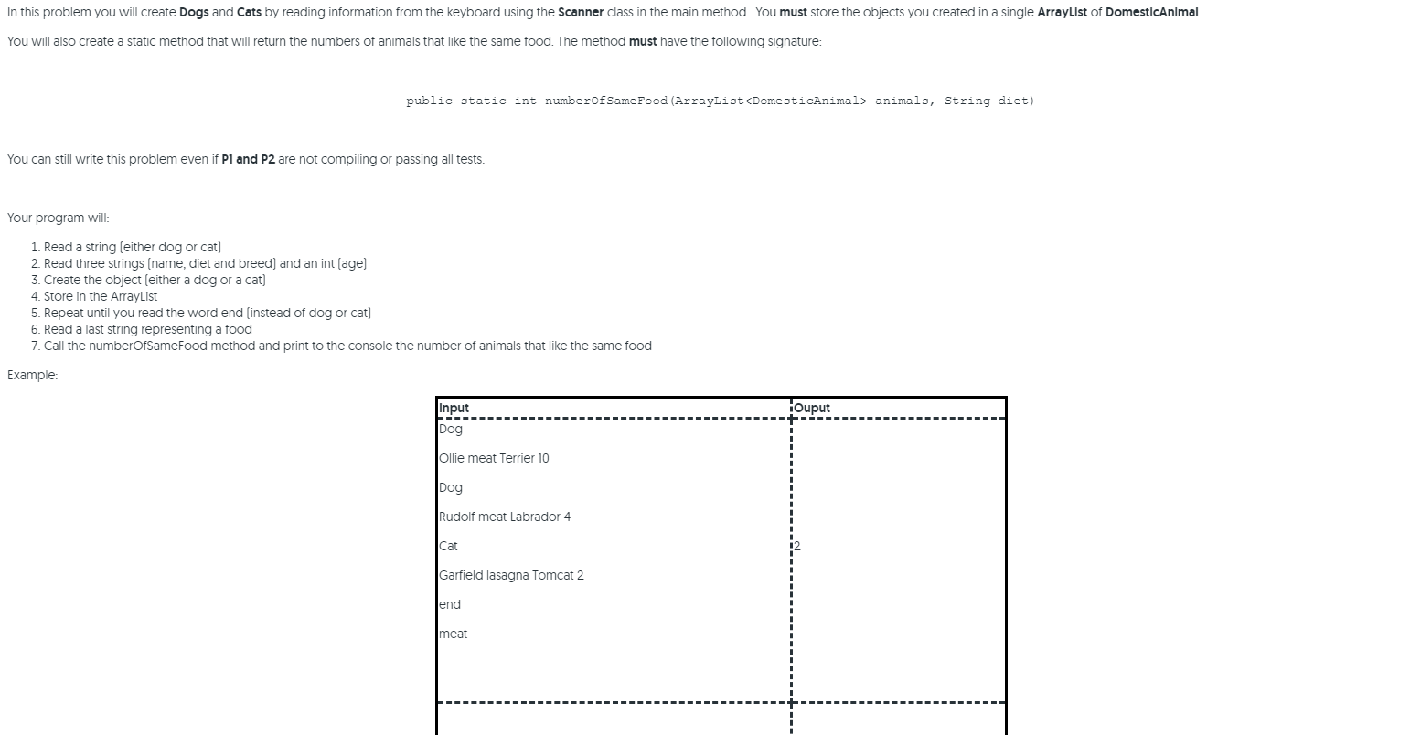 Solved In this problem you will create Dogs and Cats by | Chegg.com