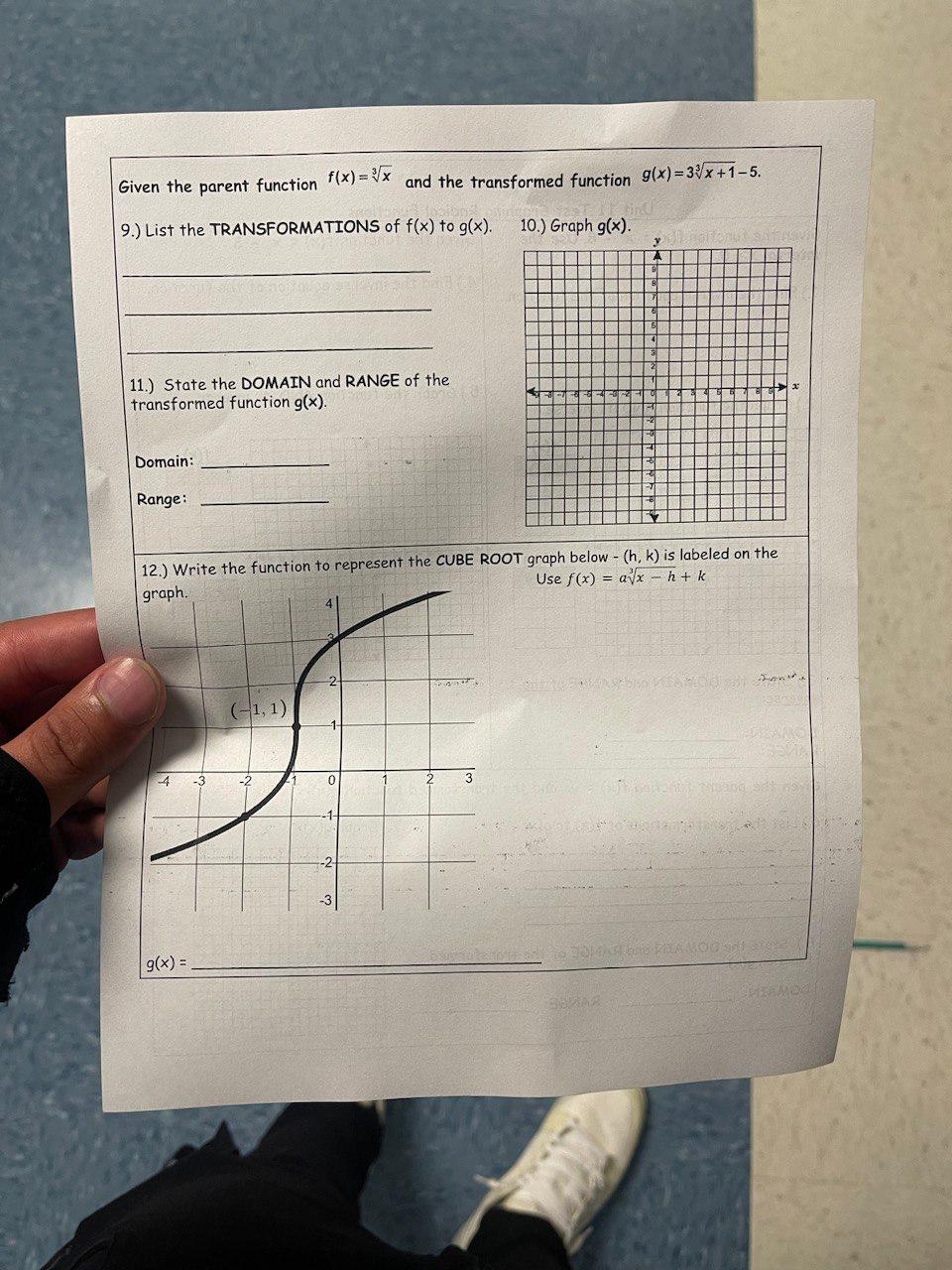 Solved Given the parent function f(x)=3x and the transformed | Chegg.com