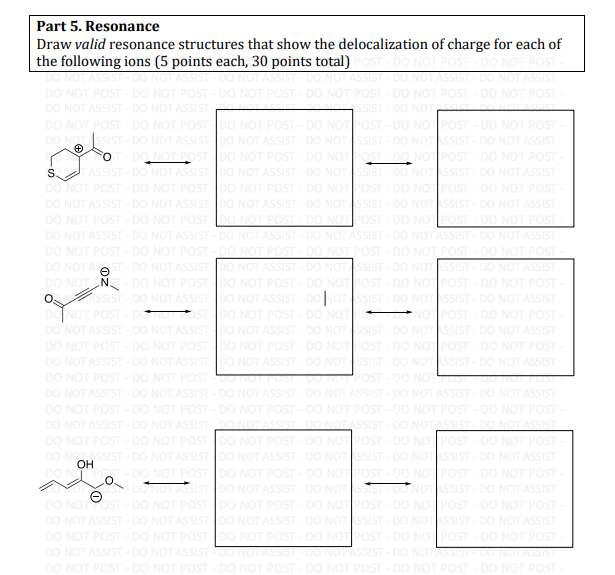 Solved Part 5. Resonance Draw valid resonance structures | Chegg.com