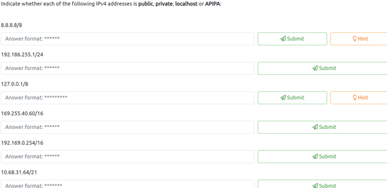 Solved Indicate whether each of the following IPv4 addresses | Chegg.com