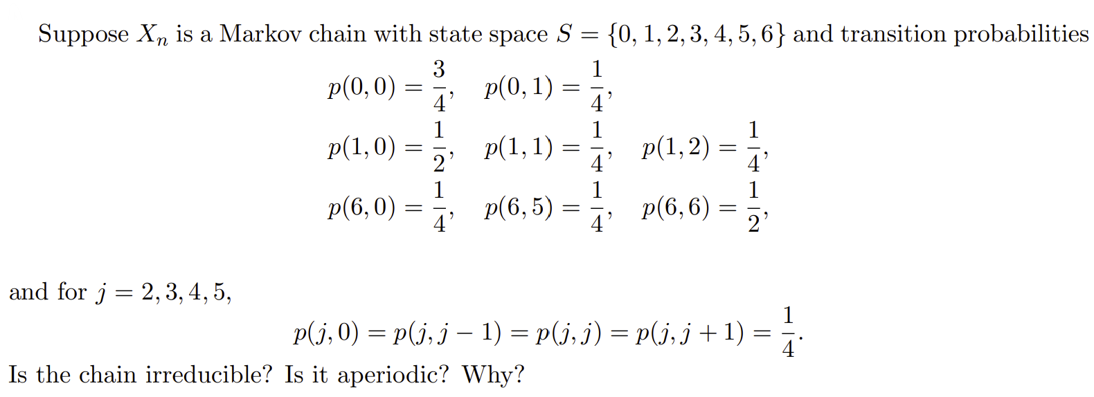 Solved Suppose Xn is a Markov chain with state space | Chegg.com