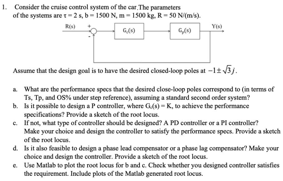Consider the cruise control system of the car. The | Chegg.com