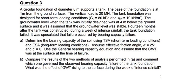 Solved A circular foundation of diameter 8 m supports a | Chegg.com