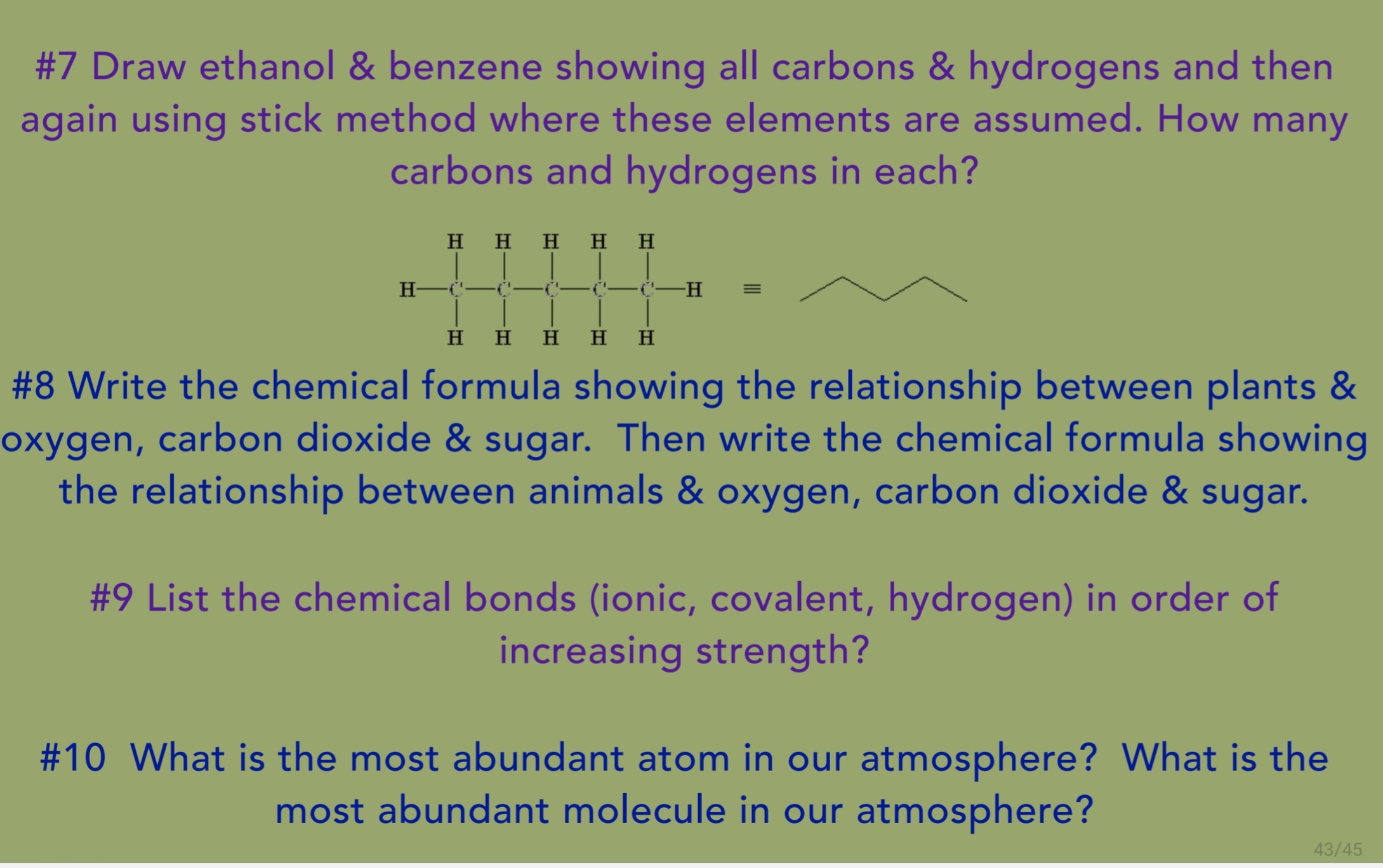 #7 Draw ethanol \& benzene showing all carbons \& | Chegg.com