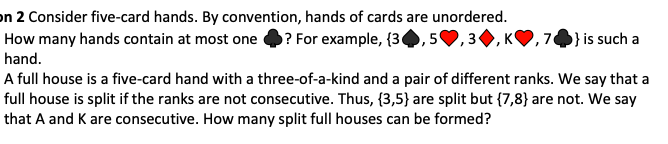 Solved n 2 Consider five-card hands. By convention, hands of | Chegg.com
