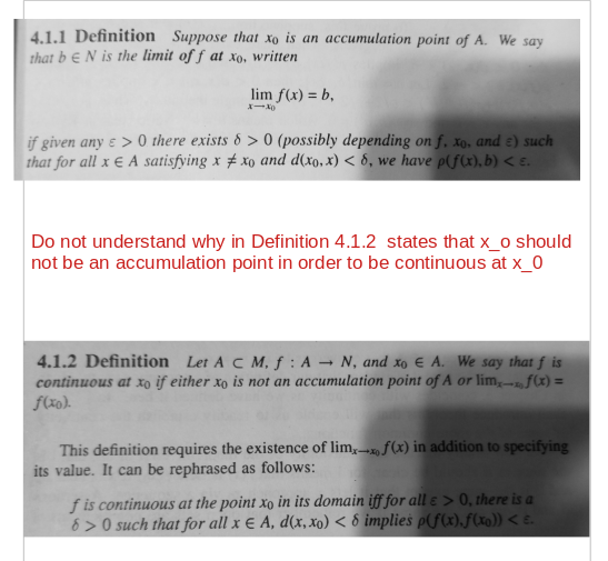 Solved 4.1.1 Definition Suppose that x0 is an accumulation | Chegg.com