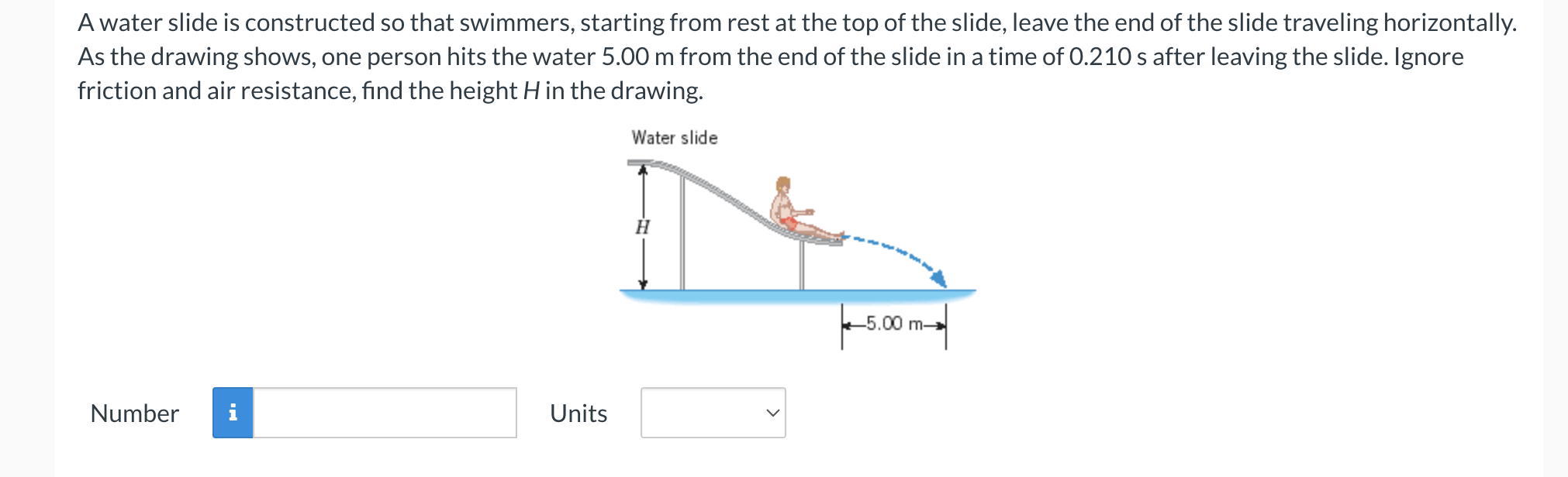 Solved A water slide is constructed so that swimmers, | Chegg.com