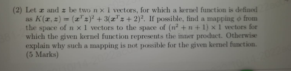 Solved (2) Let x and z be two n×1 vectors, for which a | Chegg.com