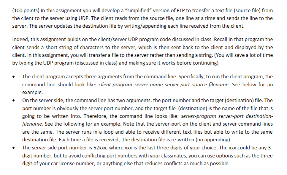 Solved (100 points) In this assignment you will develop a | Chegg.com