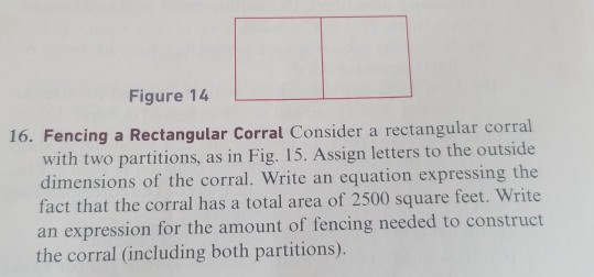 Solved Figure 14 16. Fencing a Rectangular Corral Consider a | Chegg.com