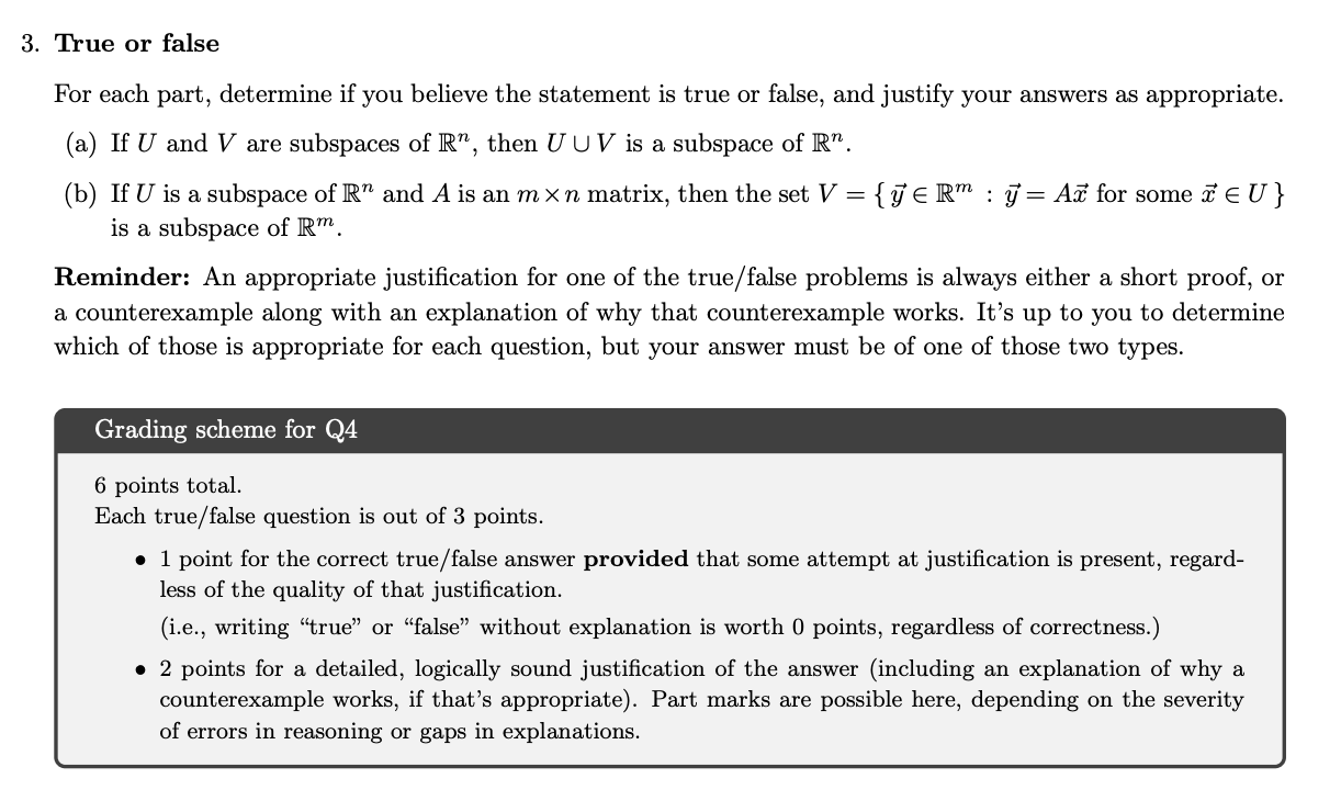 Solved For each part, determine if you believe the statement | Chegg.com