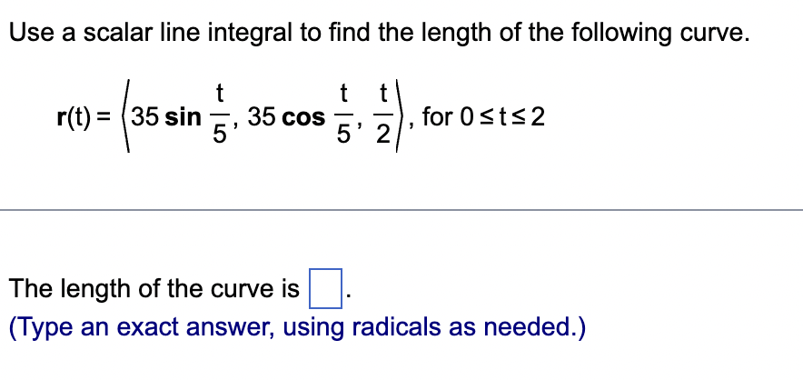Solved Use a scalar line integral to find the length of the | Chegg.com