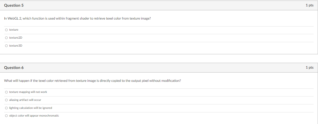 Solved In WebGL 2, which function is used within fragment | Chegg.com