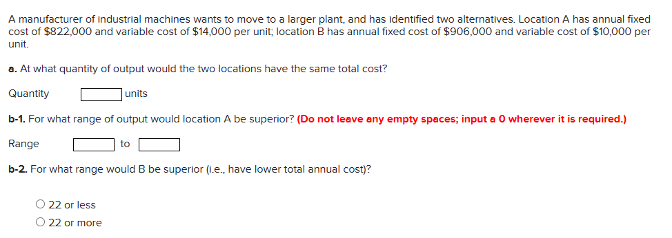 Solved b. Using part a results, determine which location | Chegg.com