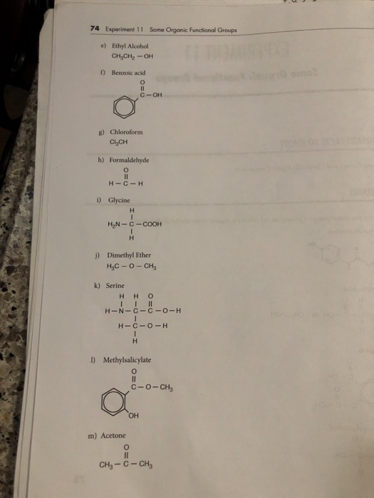 Solved EXPERIMENT 11 Some Organic Functional Groups | Chegg.com