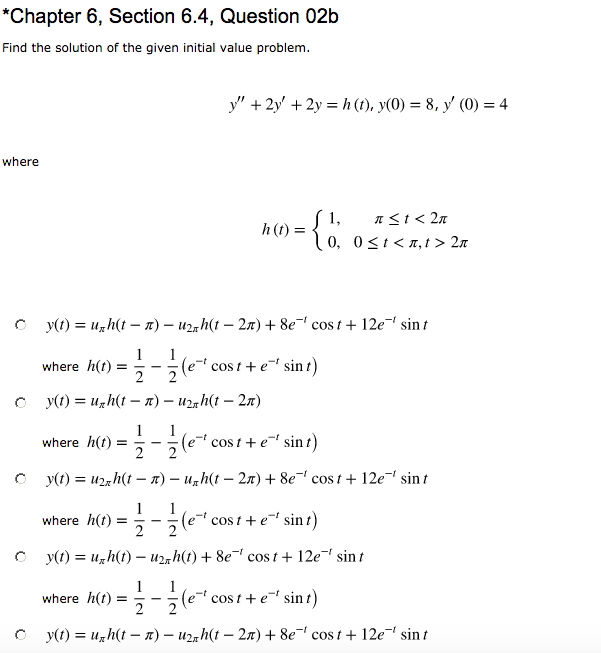 Solved *Chapter 6, Section 6.4, Question 02b Find the | Chegg.com