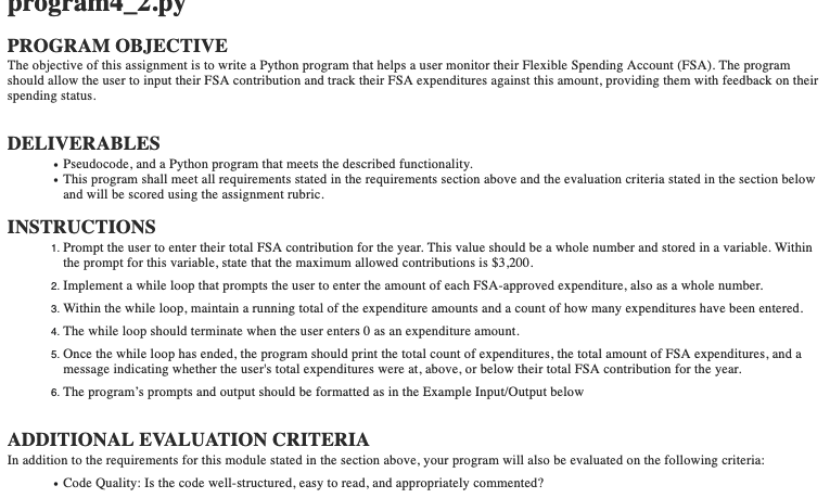 Solved ADDITIONAL EVALUATION CRITERIAIn addition to the | Chegg.com