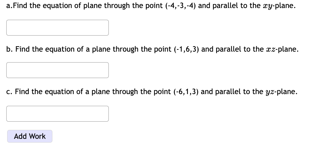 Solved a.Find the equation of plane through the point | Chegg.com