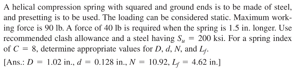 Solved A helical compression spring with squared and ground | Chegg.com
