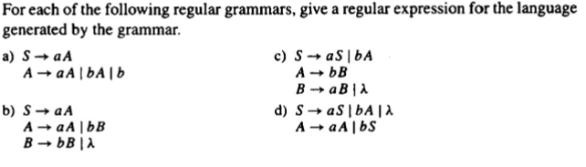 For each of the following regular grammars, give a | Chegg.com