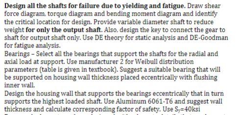 Solved Design all the shafts for failure due to yielding and | Chegg.com