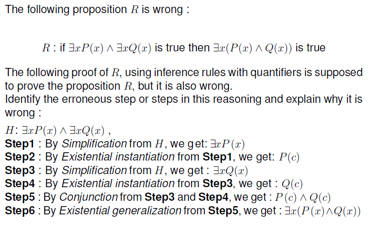 Solved The following proposition R is wrong : R: if 3xP(x) ^ | Chegg.com