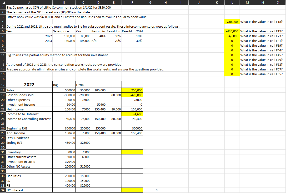 Solved Big. Co purchased 80% of Little Co common stock on | Chegg.com