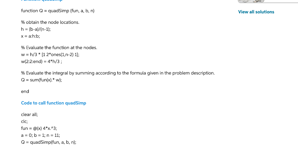 Solved Numerical evaluation of the integral Q=∫abf(x)dx | Chegg.com