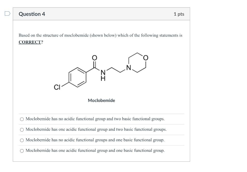 Solved Question 4 1 pts Based on the structure of | Chegg.com