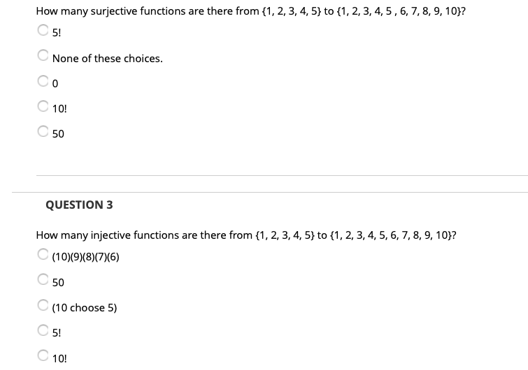Solved How many surjective functions are there from {1, 2, | Chegg.com