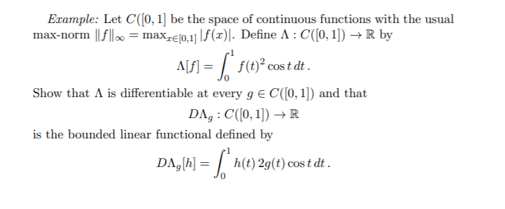 Solved Example: Let C([0,1] be the space of continuous | Chegg.com
